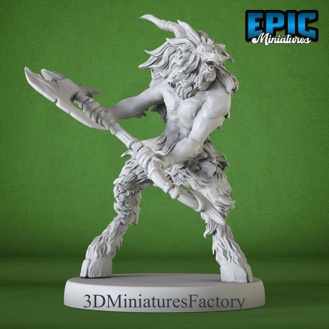 Miniature Satyr Angry Player Dnd Miniature for Tabletop Games Premium ...
