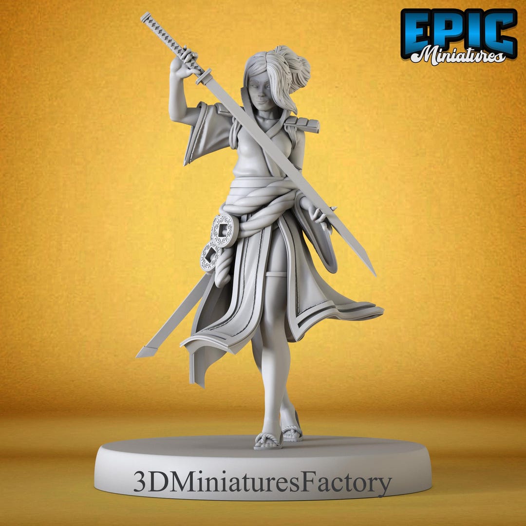 Miniature | Samurai Woman - Player Dnd Miniature for Tabletop Games ...