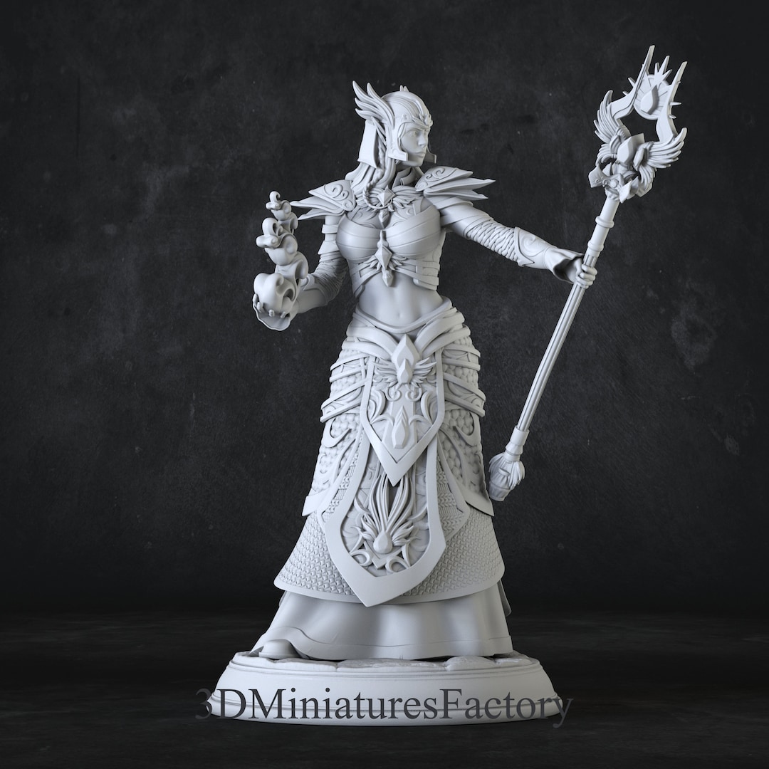 Elf Female Wizard Miniature Sorcerer Dungeons and Dragons Dnd Miniature ...