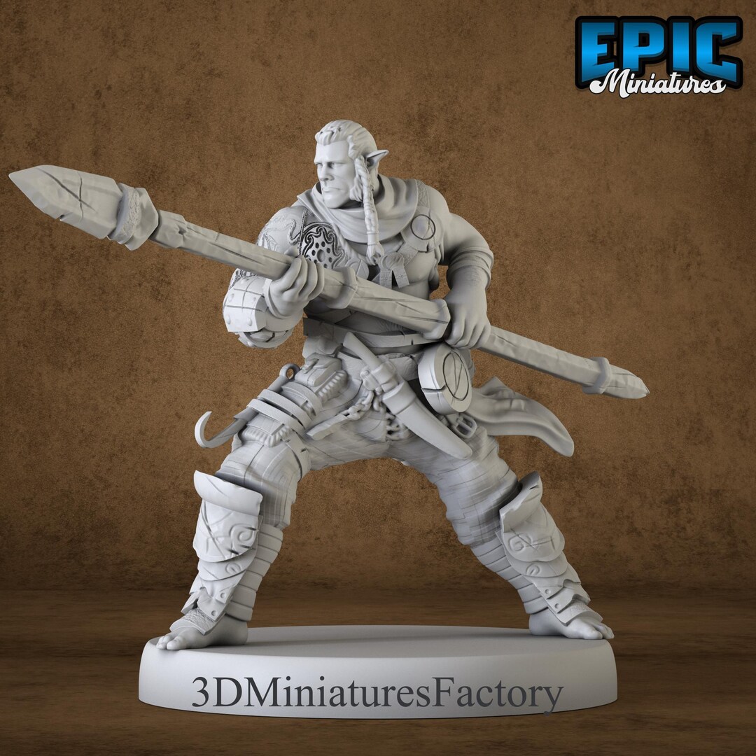 Miniature | Half Orc Adventurer Spear - Dnd Miniature for Tabletop ...