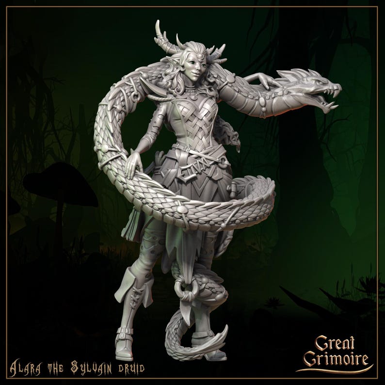 Female Druid Alara Miniature – 3D Printed Resin RPG Model - Etsy