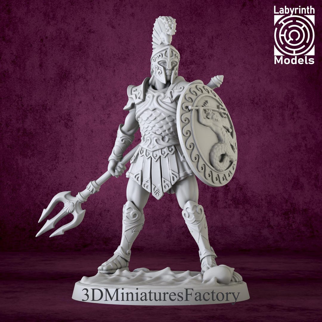 Miniature | Warrior of Poseidon 1 - Dnd Miniature for Tabletop Games ...