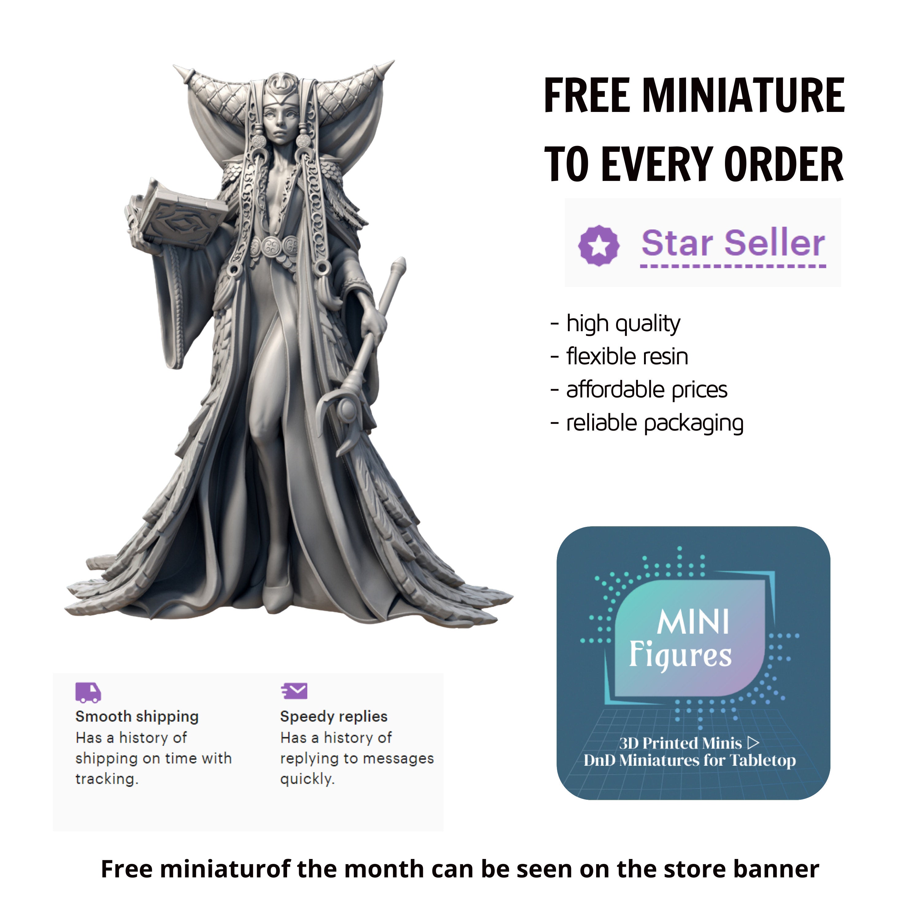Elf Miniature Mage Dnd Miniature for Tabletop Games Premium Dnd ...