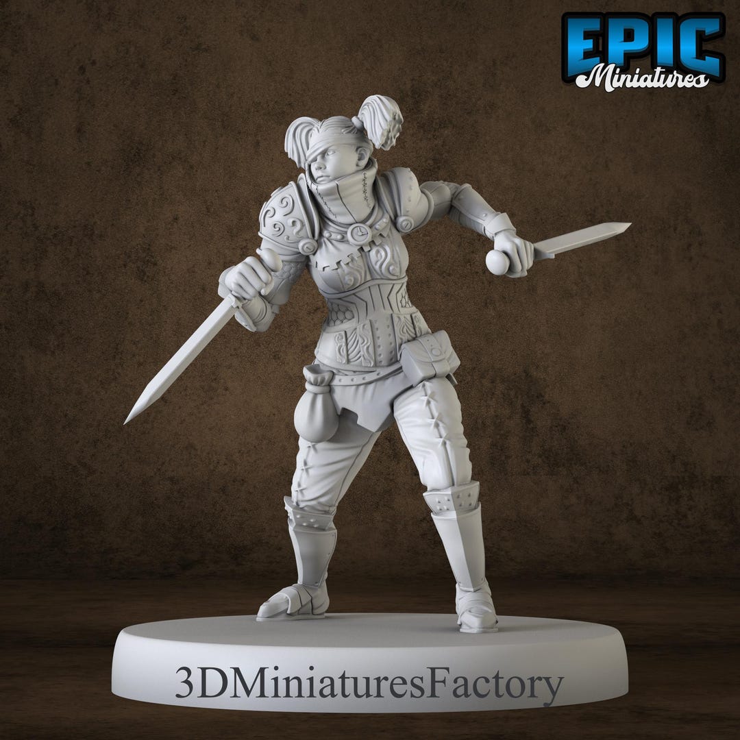 Raider Female Attack - Player Dnd Miniature for Tabletop Games ...