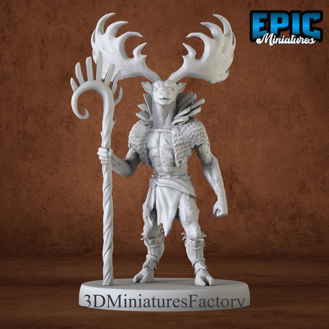 Deer Shaman Miniature – Resin Figure for Dnd and Tabletop Rpgs - Etsy