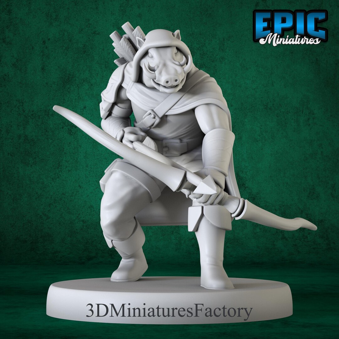 Miniature | Warthog Folk Tribe Ranger - Dnd Miniature for Tabletop ...