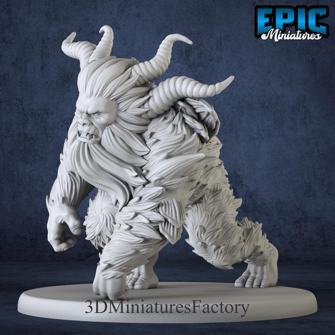 Old Yeti Chasing Dnd Miniature | Large Winter Monster for Dungeons and ...