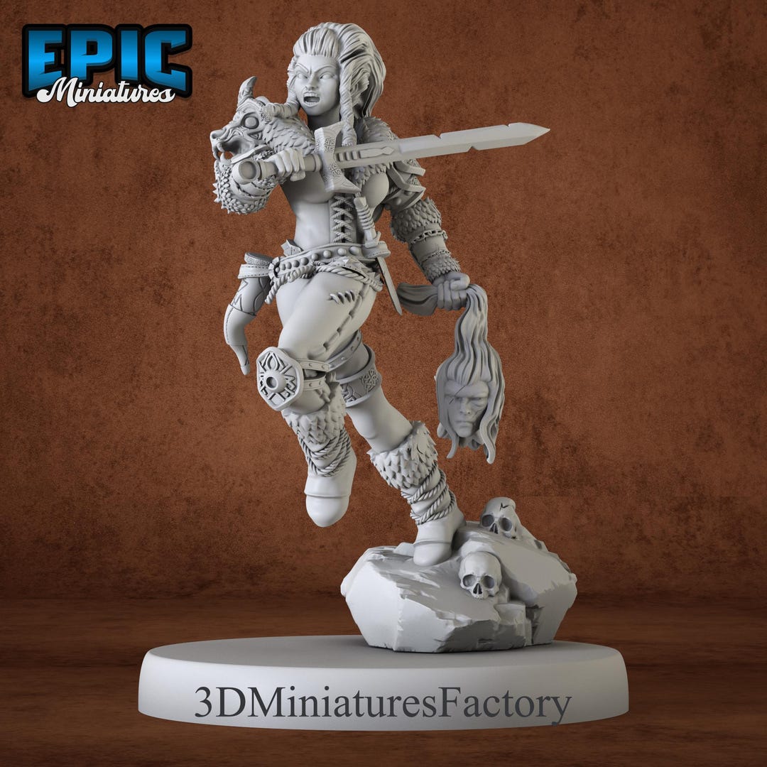 Miniature Viking Shieldmaiden Lathgertha Sword Dnd Miniature for ...