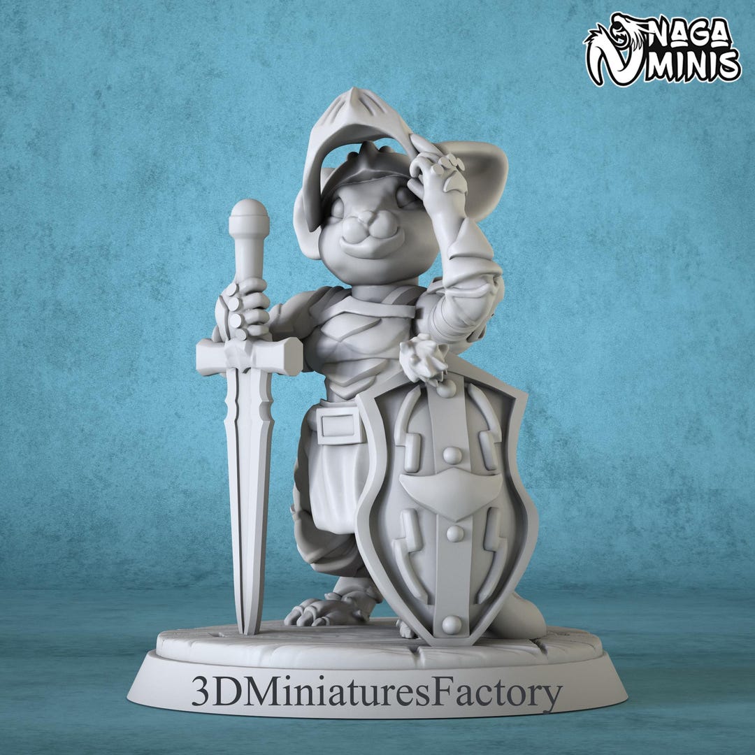 Miniature Mouse Knight RP Dnd Miniature for Tabletop Games Premium Dnd ...