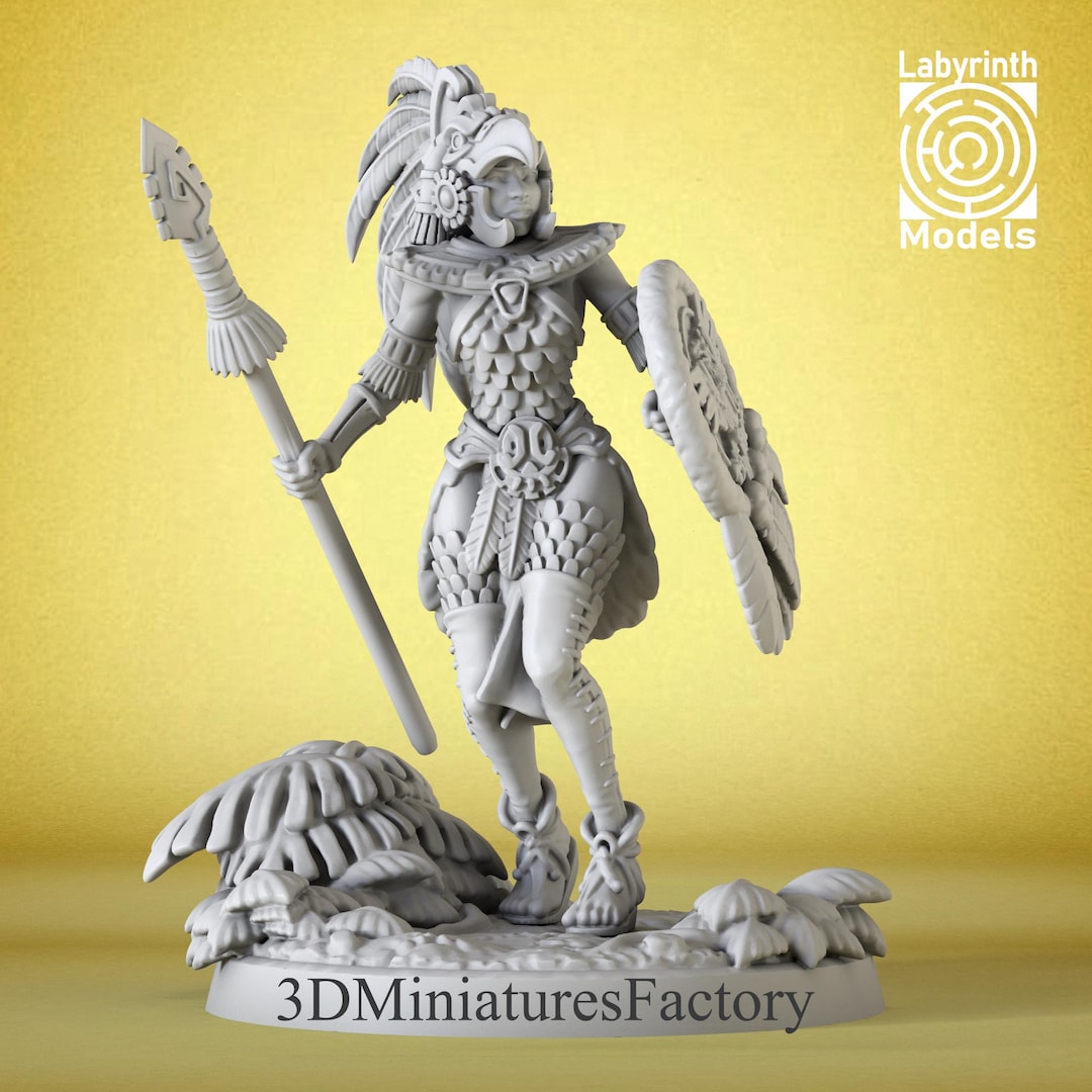 Miniature | Eagle Warrior 2 - Aztlan Dynasty- Dnd Miniature for ...