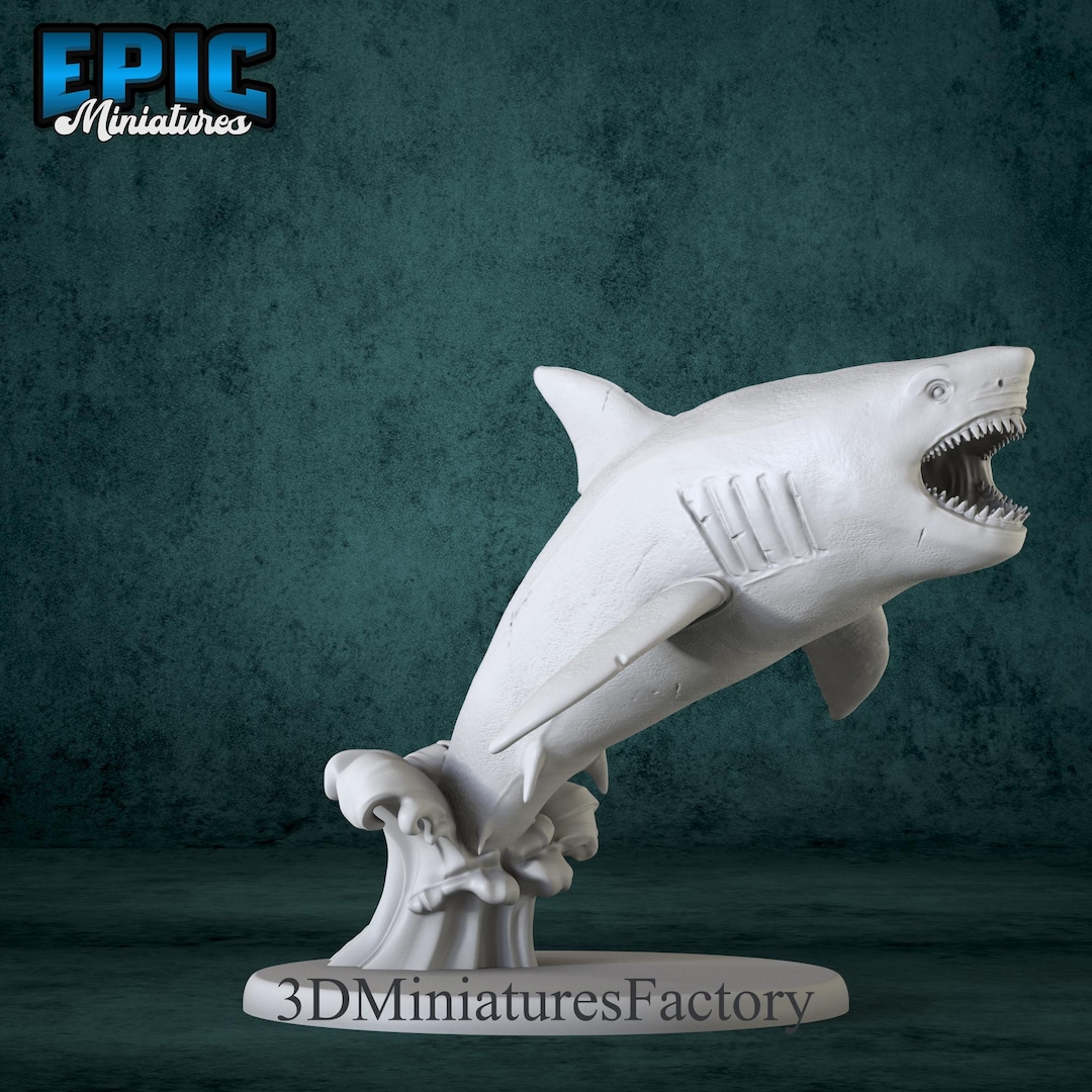 Miniature | Great White Shark Attack - Dnd Miniature for Tabletop Games ...