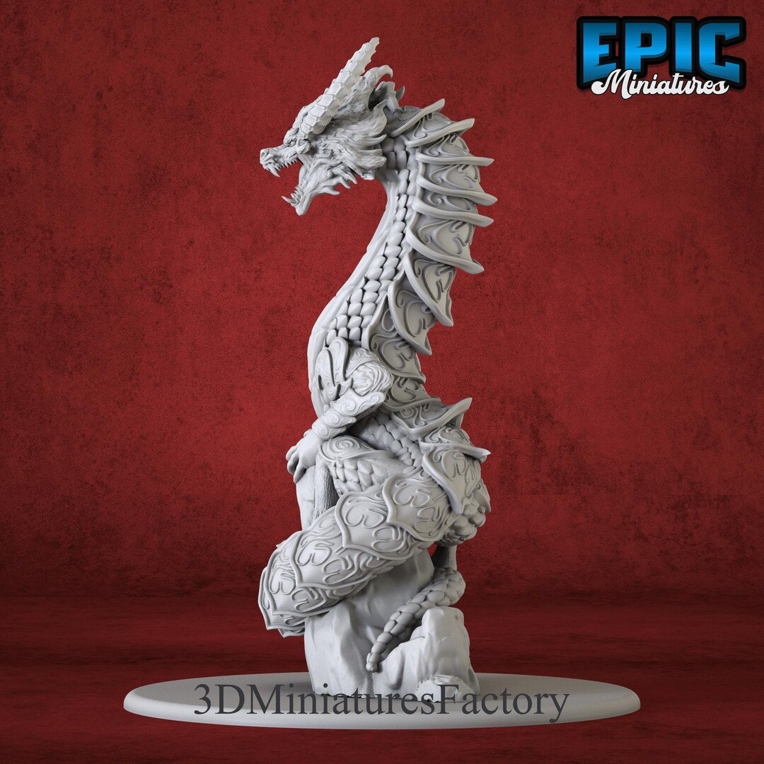 Miniature Legendary Lung Dragon Climbing Dnd Miniature for Tabletop ...