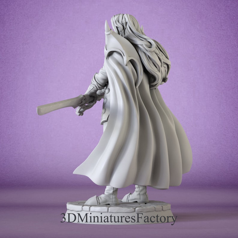Miniature Vampire Dhampir Swordsman Dnd Miniature for Tabletop Games ...