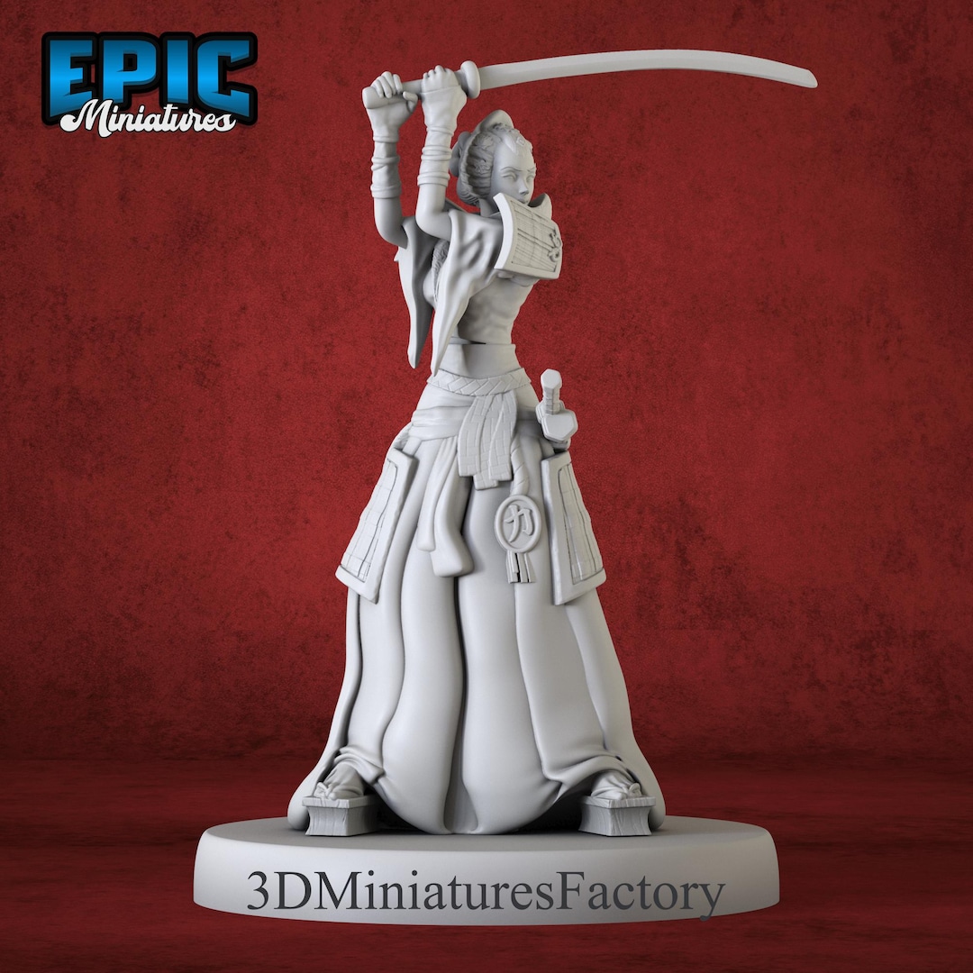Miniature | Samurai Female - Player Dnd Miniature for Tabletop Games ...