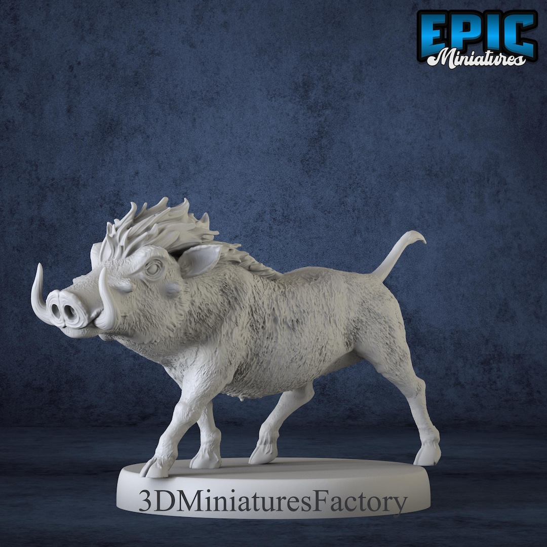Warthog Dnd Miniature - 3D Printed Resin Figure for Dnd and Tabletop ...