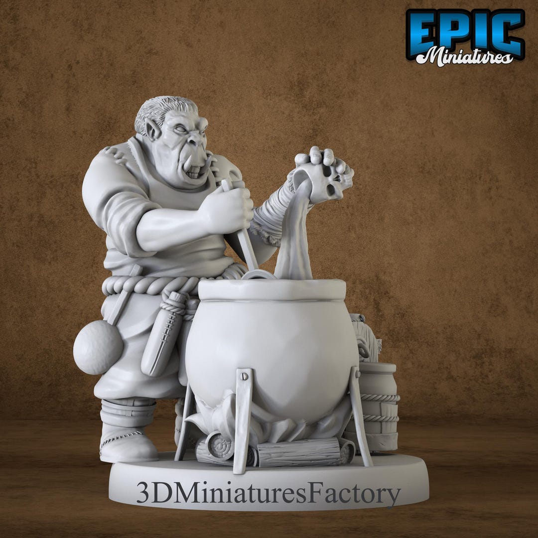 Miniature | Gray Orc Alchemist Cook - Dnd Miniature for Tabletop Games ...