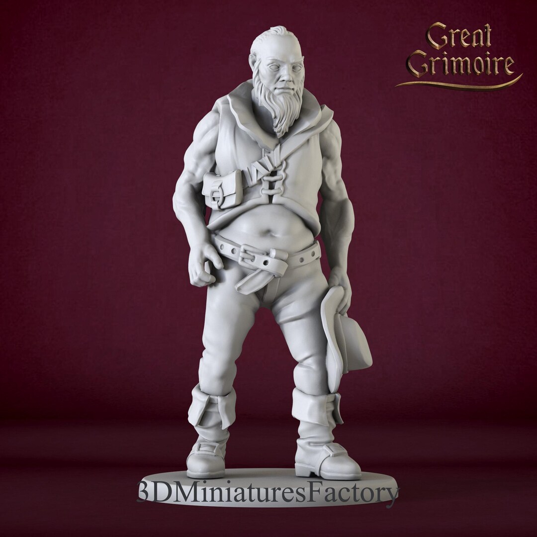 Leofric Weaver Dnd Miniature | Rugged Villager NPC With Hat | 3D ...