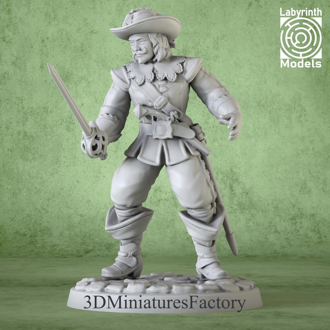Miniature | Musketeer Porthos - Dnd Miniature for Tabletop Games ...