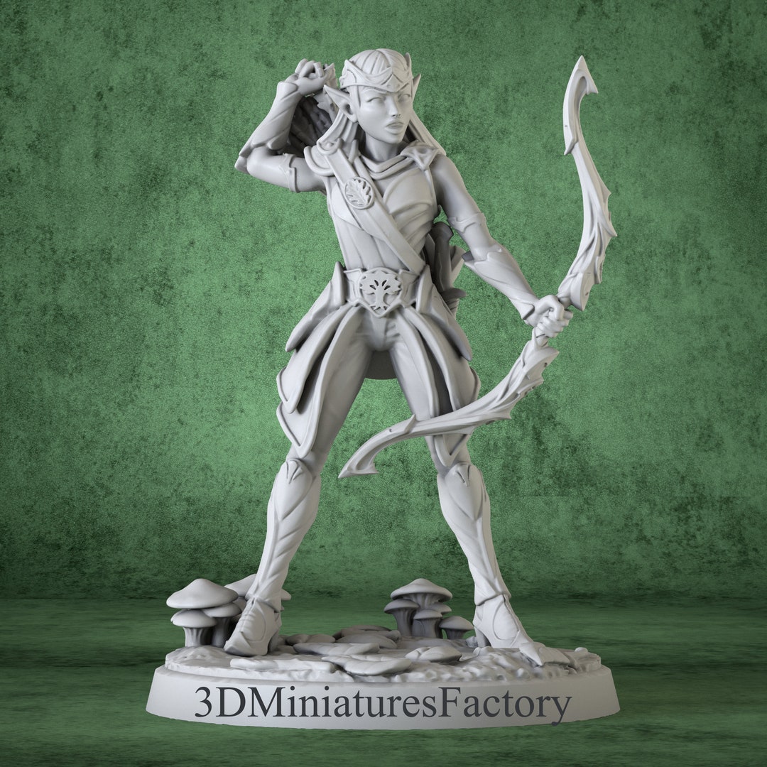 Miniature Elf Archer Miniature Dnd Miniature for Tabletop Games Premium ...