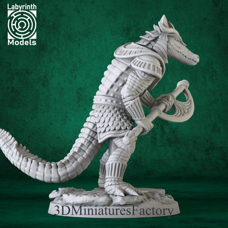 Sobek Warrior 3 Dnd Miniature - 3D Printed Resin Figure for Dnd and ...