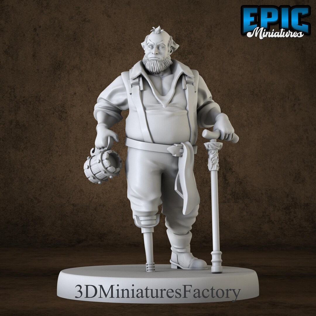 Dnd Miniature Hut Owner Walking | Veteran With Wooden Leg | 3D Printed ...