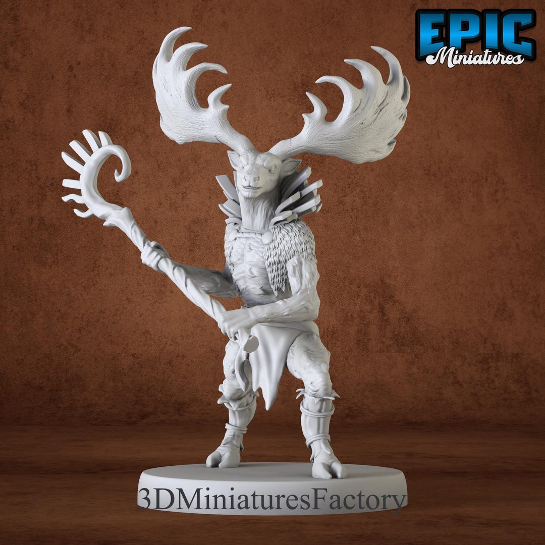 Deer Shaman Miniature – Resin Figure for Dnd and Tabletop Rpgs - Etsy