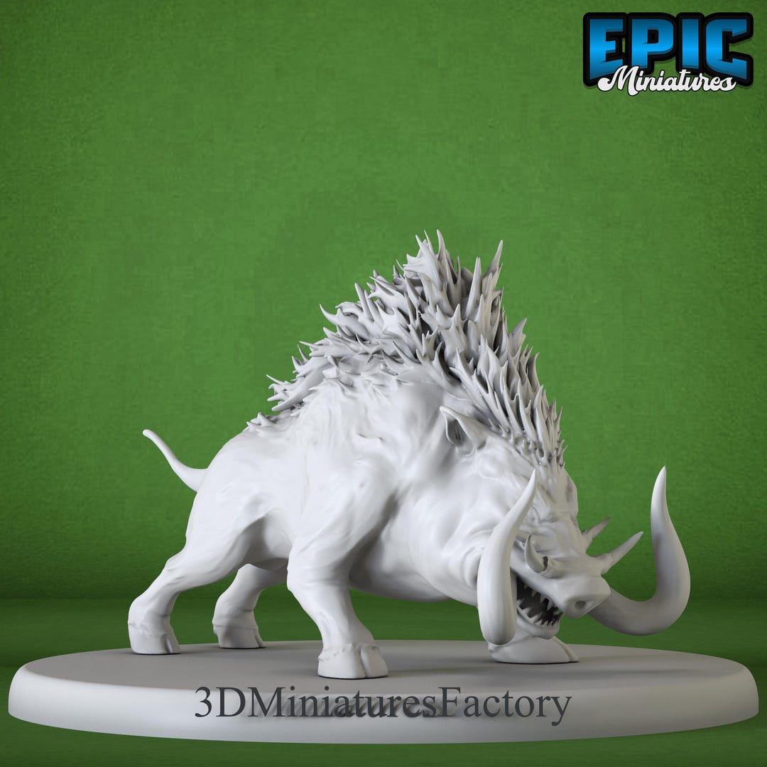 Forest Boar Miniature - 3D Printed Resin Figure for Dnd and Tabletop ...