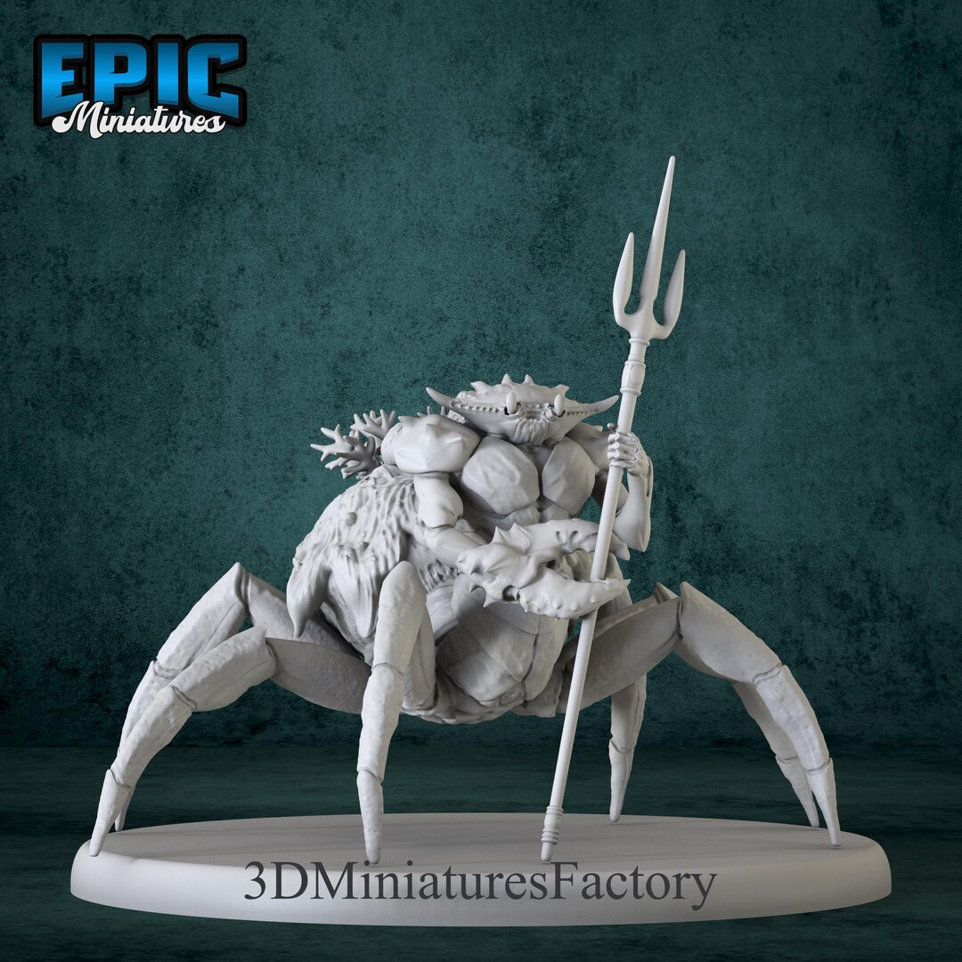 Miniature | Crab People Trident - Dnd Miniature for Tabletop Games ...