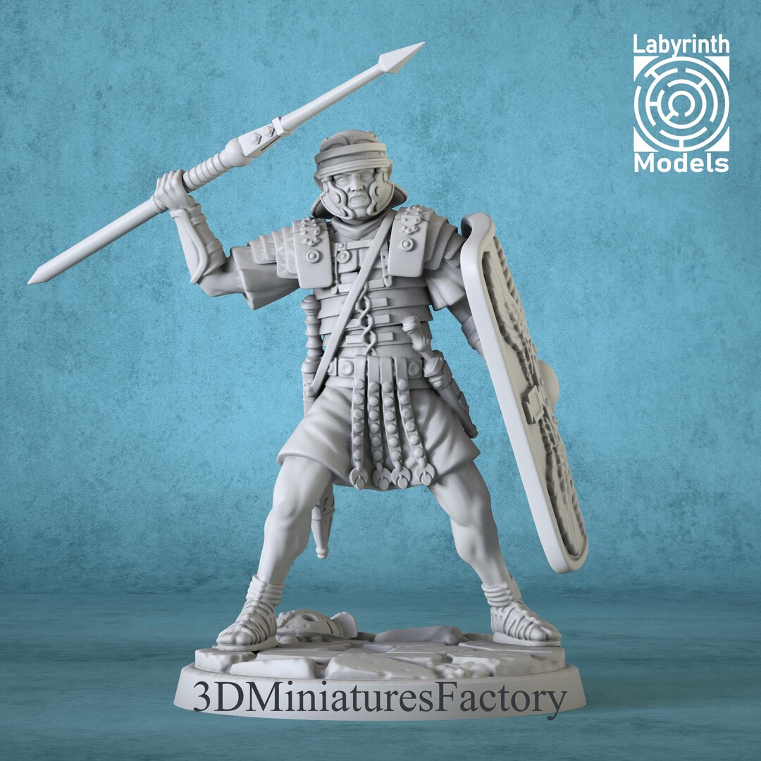 3D Printed Roman Legionary Miniature: D&D Tabletop RPG Figurine - Etsy