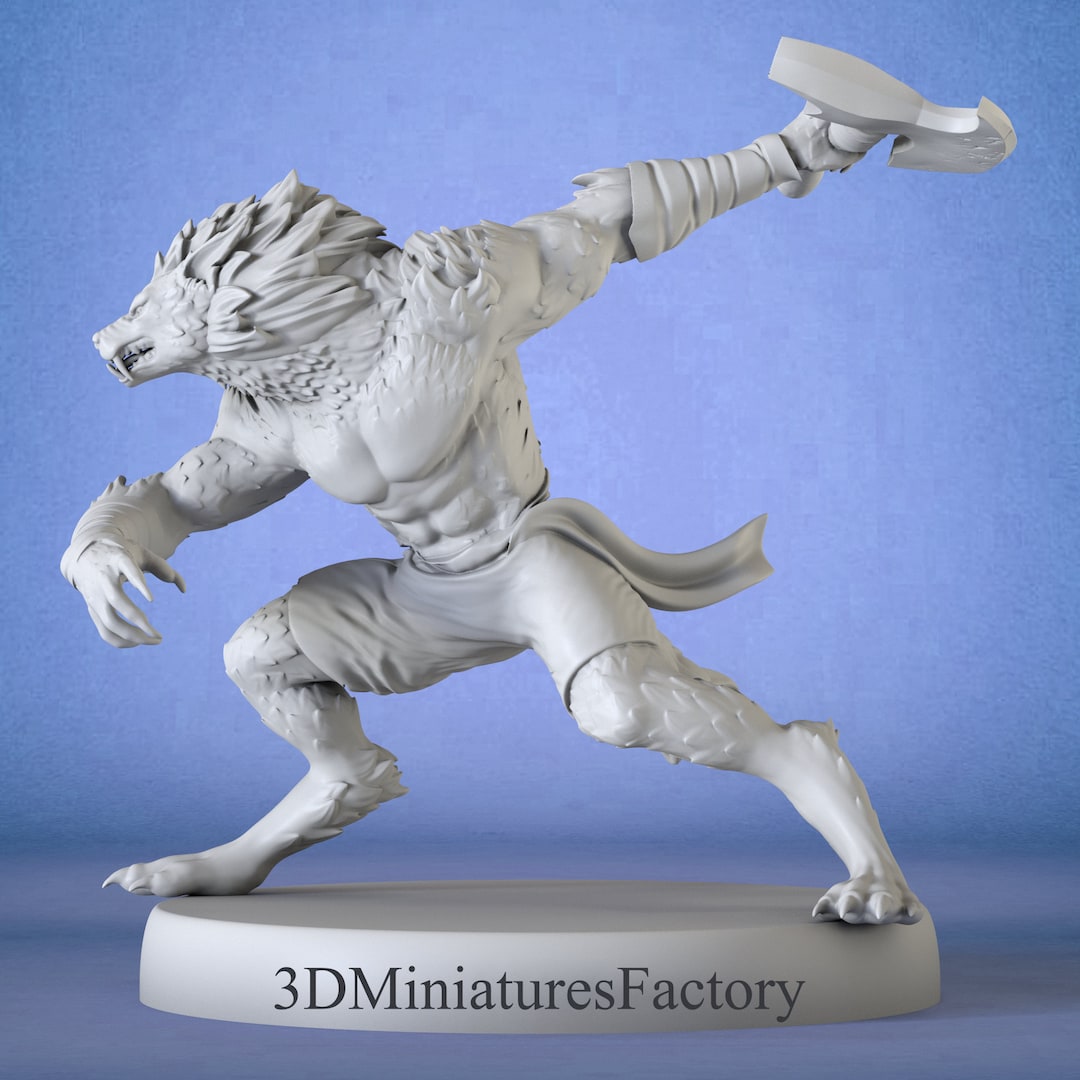 Werewolf Miniature Cursed Dnd Miniature for Tabletop Games Premium Dnd ...