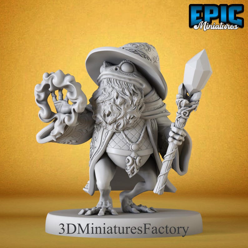 Miniature | Frog Wizard Spell - Player Dnd Miniature for Tabletop Games ...