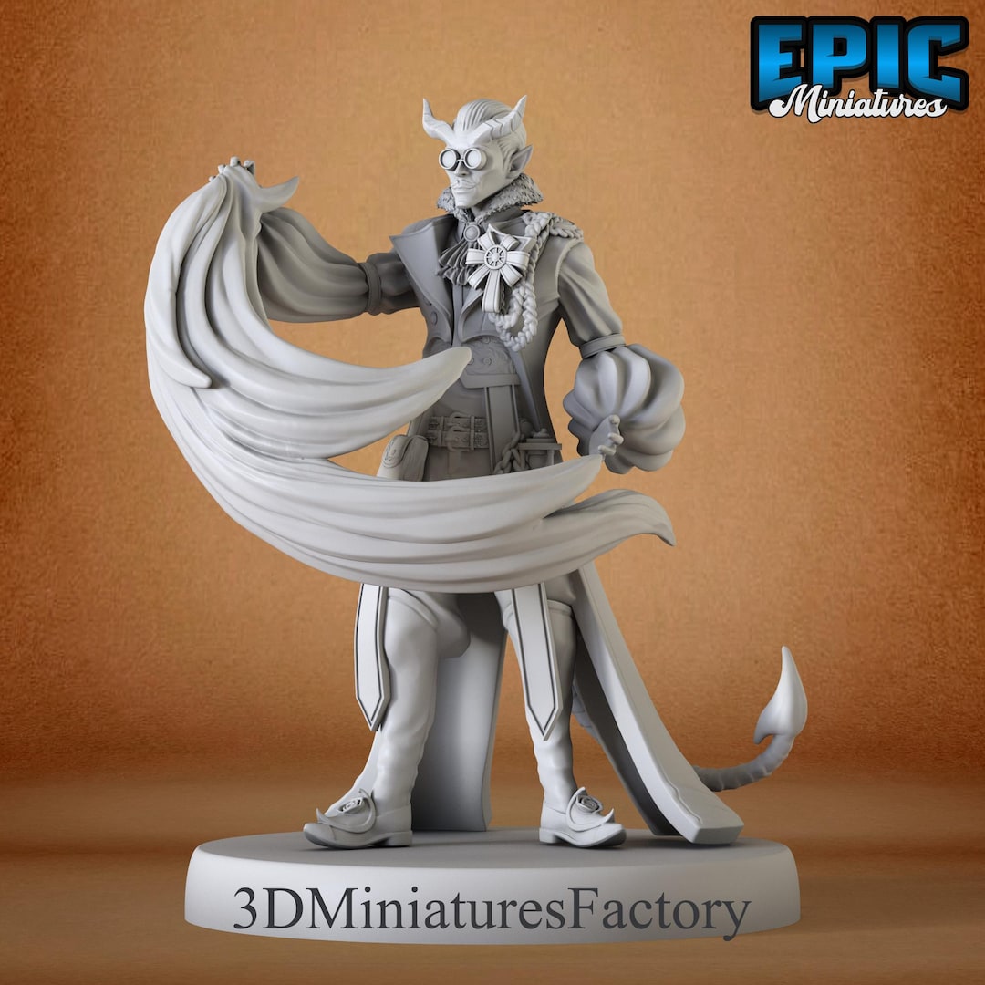 Tiefling Noble Fire Dnd Miniature | Mage Wielding Elemental Fire ...