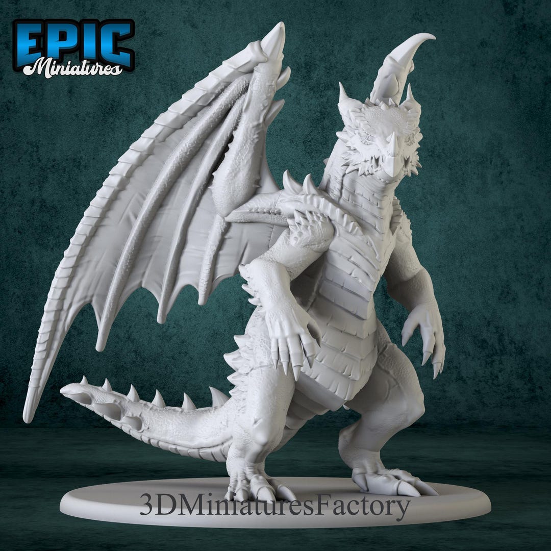 Miniature Bipedal Dragon Dnd Miniature for Tabletop Games Premium Dnd ...