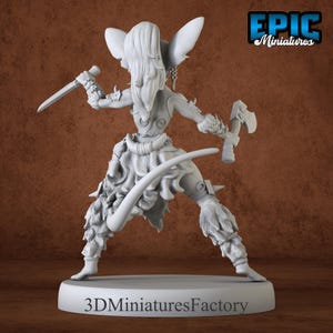 Miniature Mice Folk Viking Female Dnd Miniature for Tabletop Games ...
