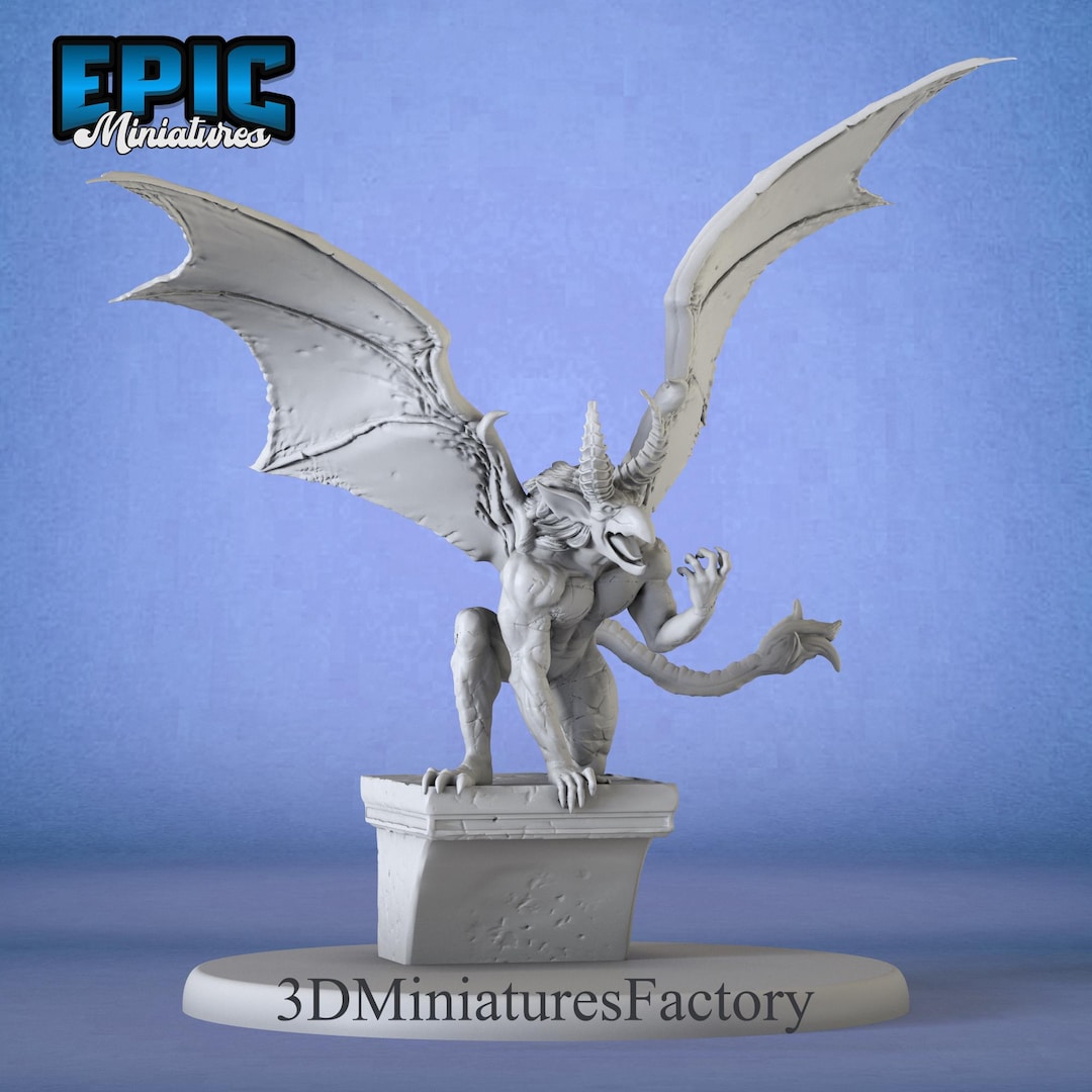 Gargoyle Dnd Miniature | Ready for Battle | 3D Printed Tabletop RPG ...