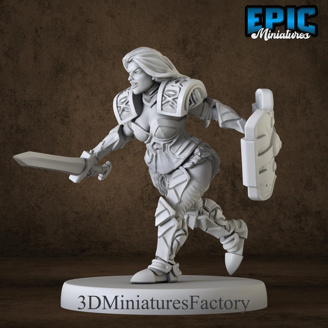 Miniature | Dwarf Female Bandit Chase - Player Dnd Miniature for ...