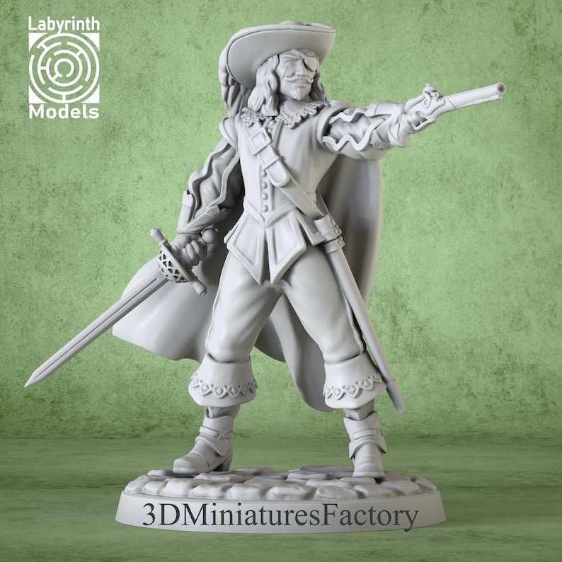 Miniature | Musketeer Rochefort - Dnd Miniature for Tabletop Games ...