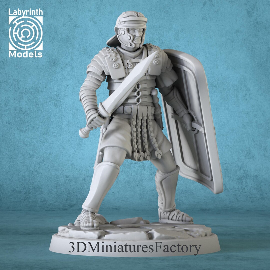3D Printed Roman Legionary Miniature With Sword: Dnd Tabletop RPG Model ...
