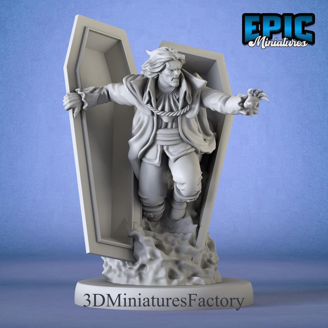 Miniature Vampire Baron Awaken From 28mm to 75mm - Dnd Miniature for ...