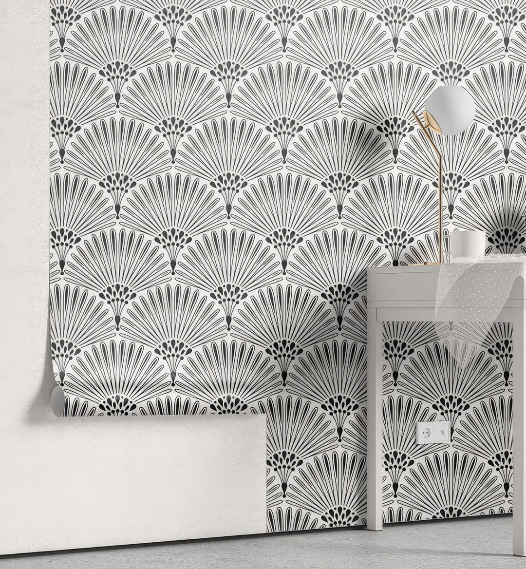 Art Deco Peel and Stick Wallpaper-temporary Wallpaper-geometric Wall ...