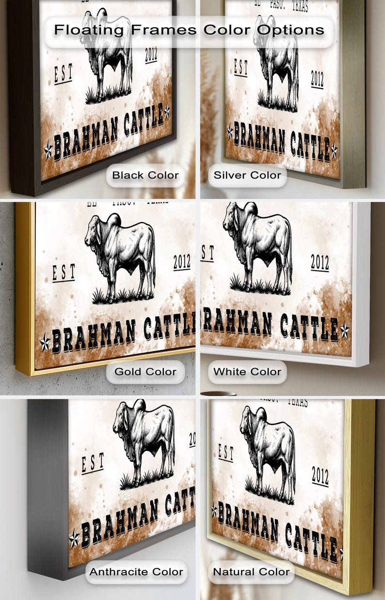 Personalized Brahman Cattle Wall Art, Custom Ranch Name Sign, Vintage ...