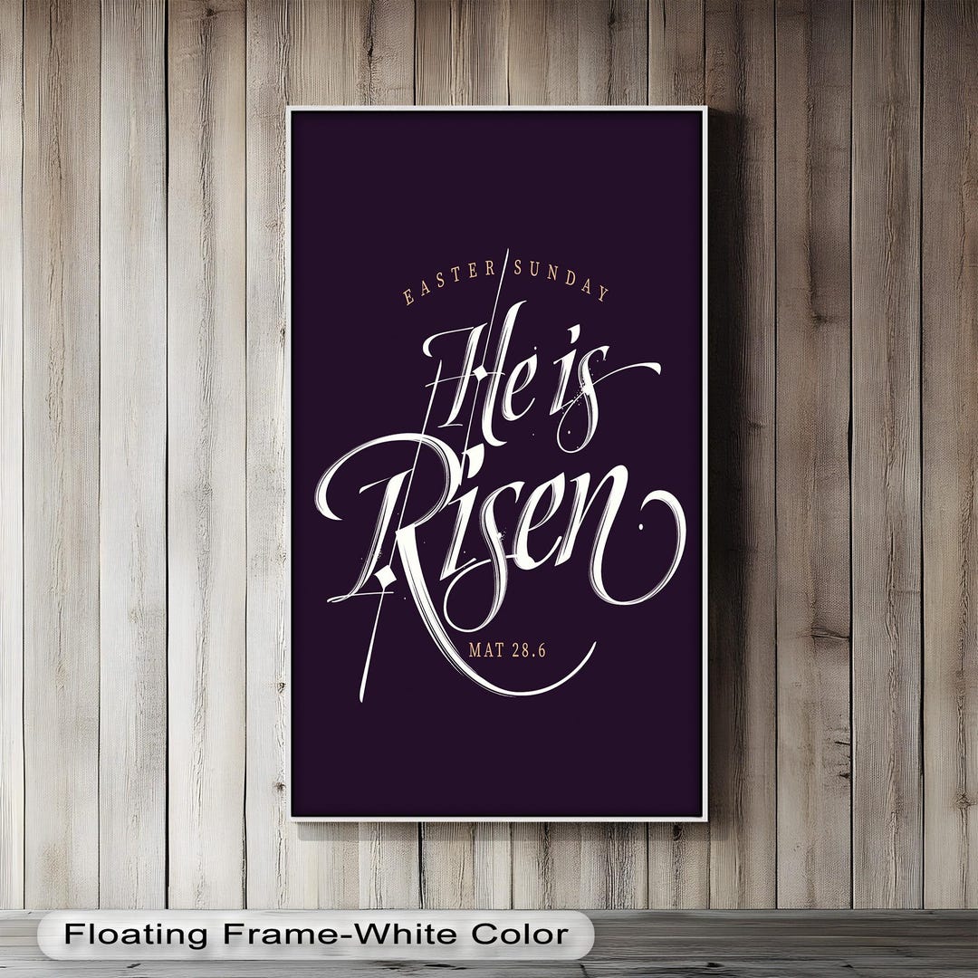 Panoramic Christian Wall Art – He is Risen, Easter Sunday Bible Verse ...