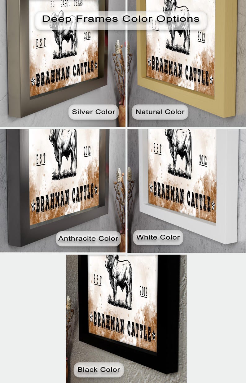 Personalized Brahman Cattle Wall Art, Custom Ranch Name Sign, Vintage ...