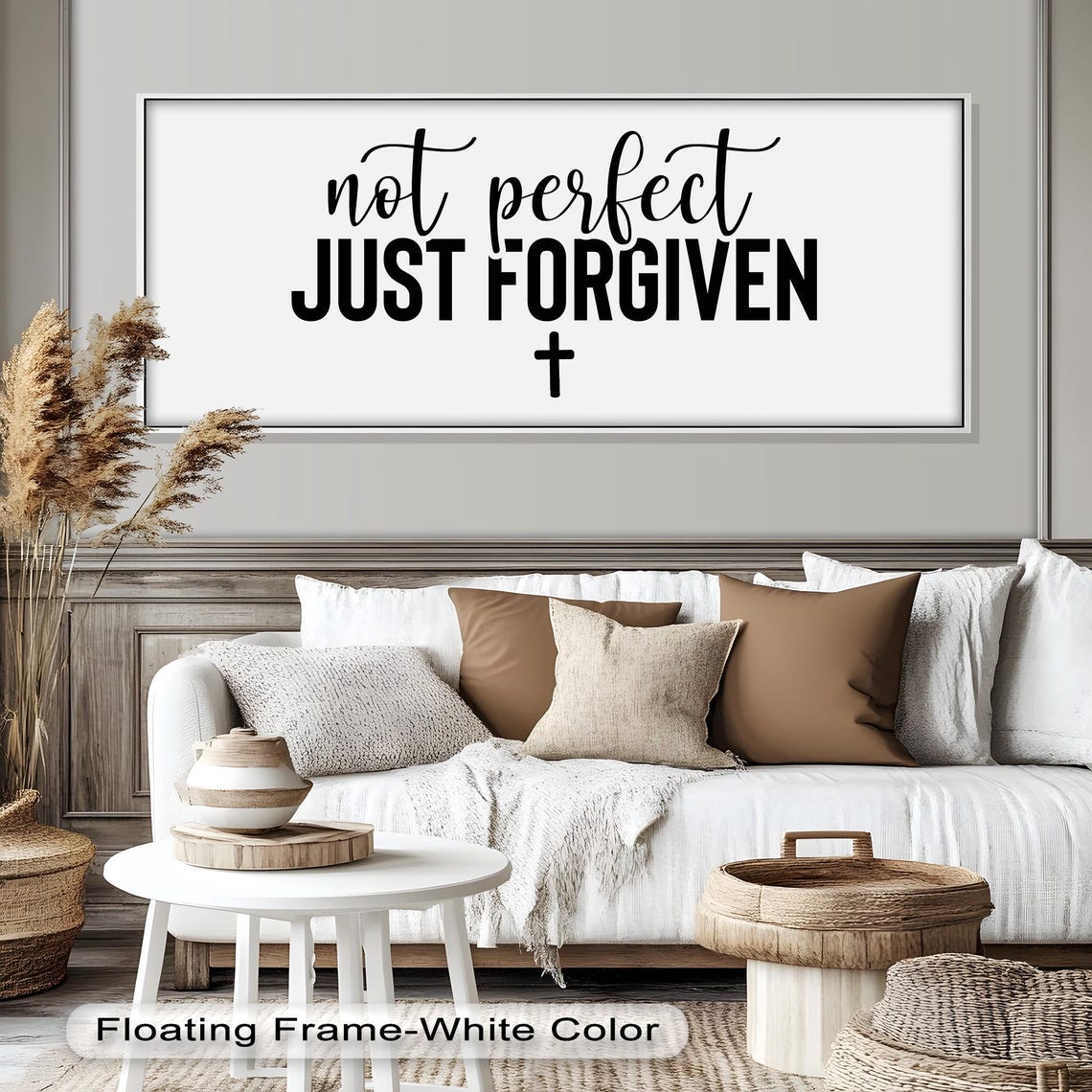 Not Perfect Just Forgiven Wall Art – Christian Bible Quote Sign ...