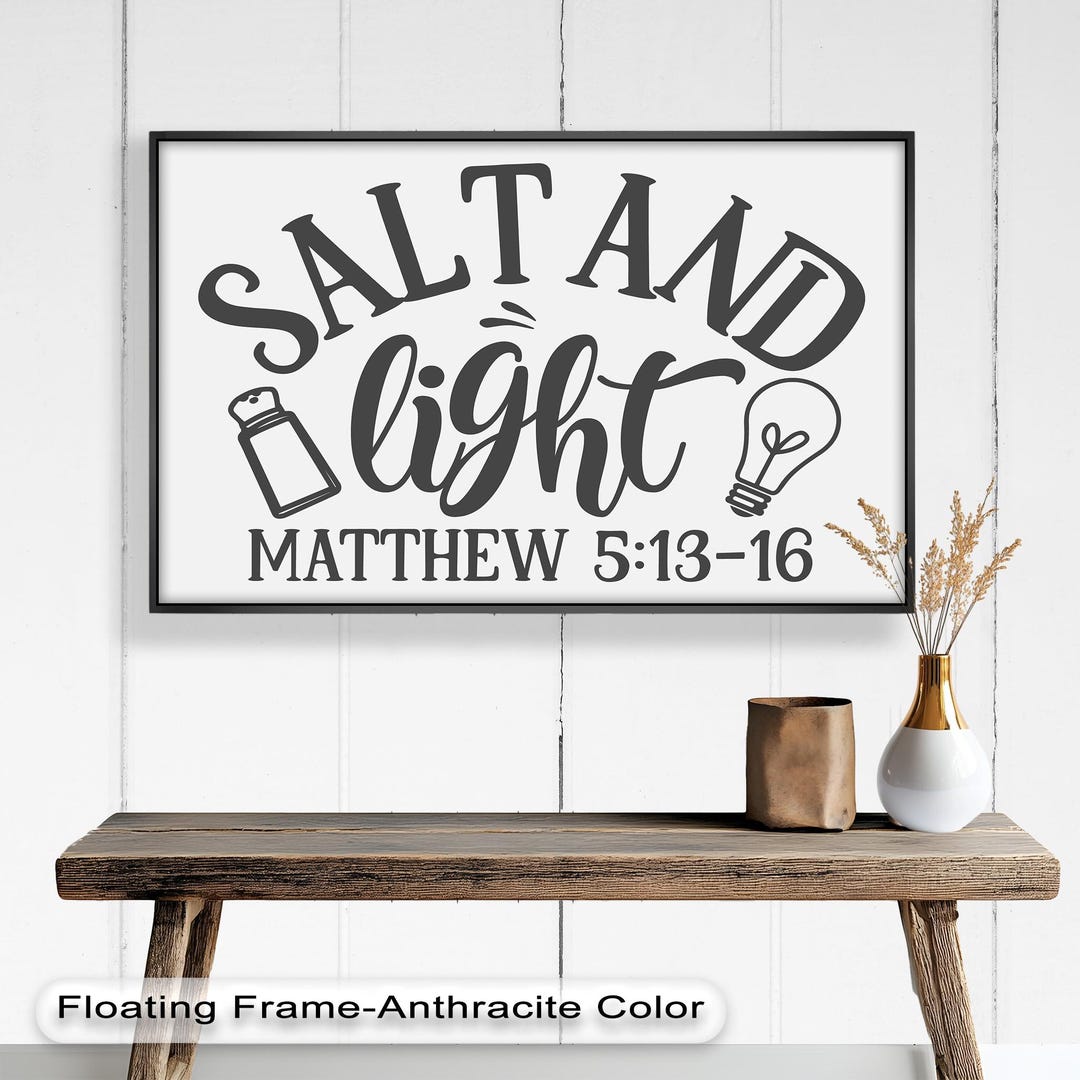 Salt and Light Bible Verse Wall Art – Matthew 5:13-16 Inspirational ...