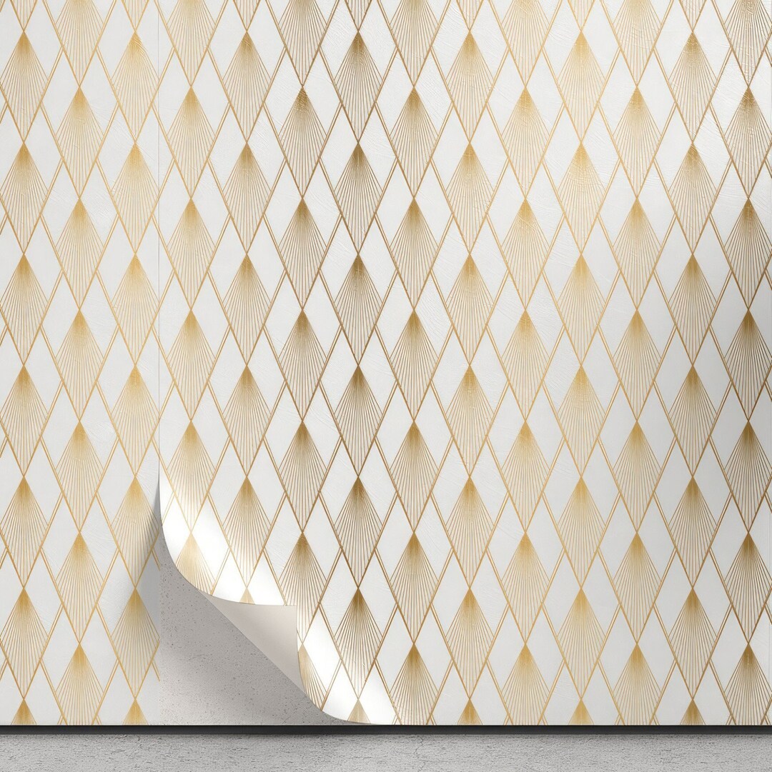 Gold Temporary Wallpaper-art Deco Peel and Stick Wallpaper Wall Mural ...