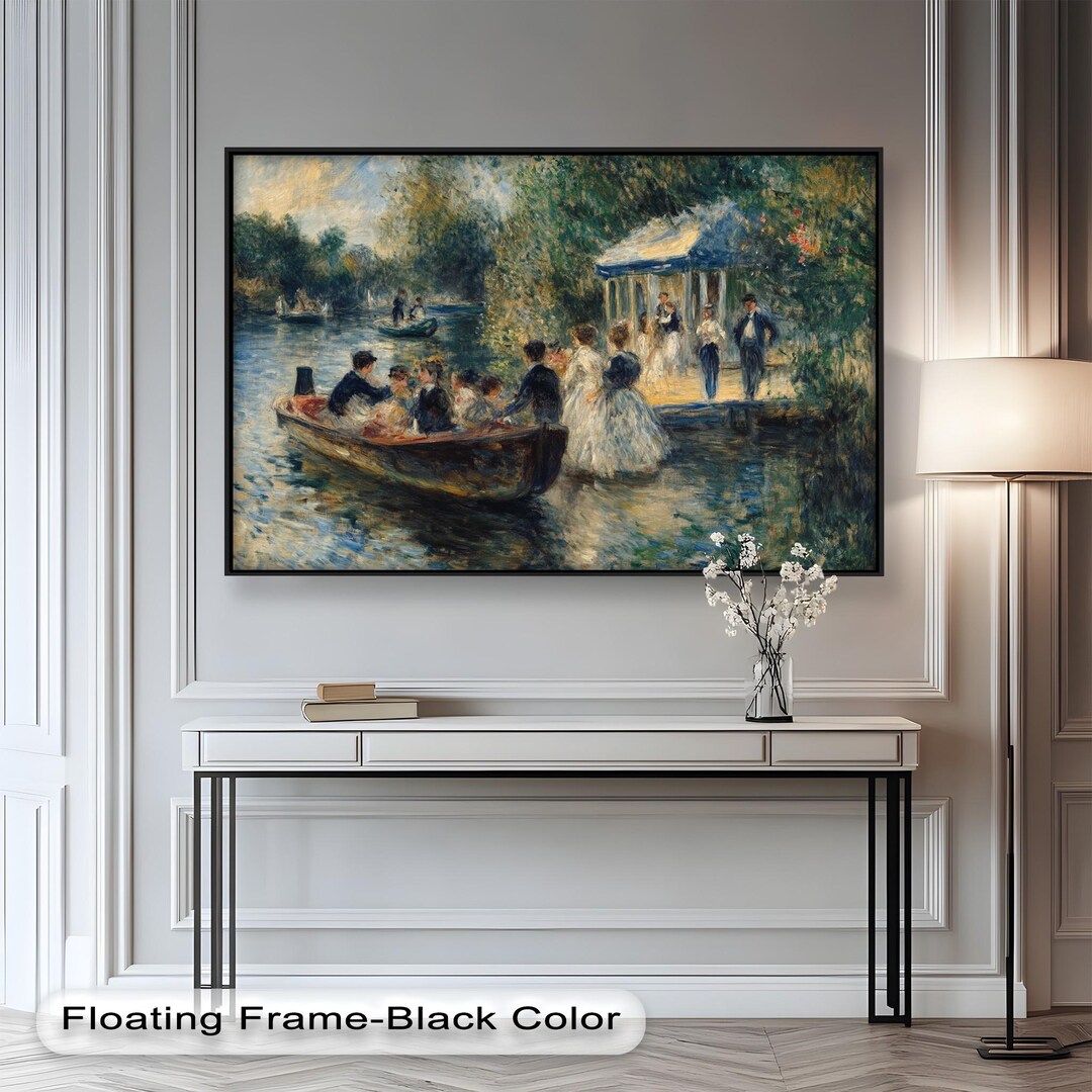 Renoir River Boating Wooden Wall Art – Impressionist French Scene Print ...