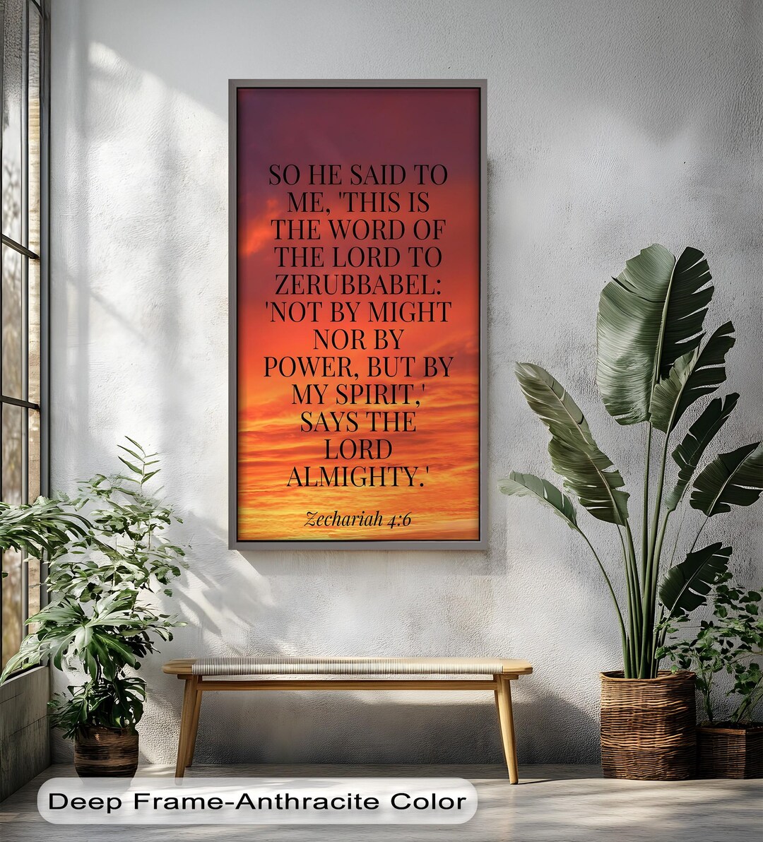 Zechariah 4:6 Bible Verse Wall Art – Christian Scripture Print ...