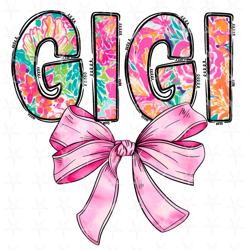 Gigi Floral T-shirt Design: PNG Sublimation, DTF & DTG (digital ...