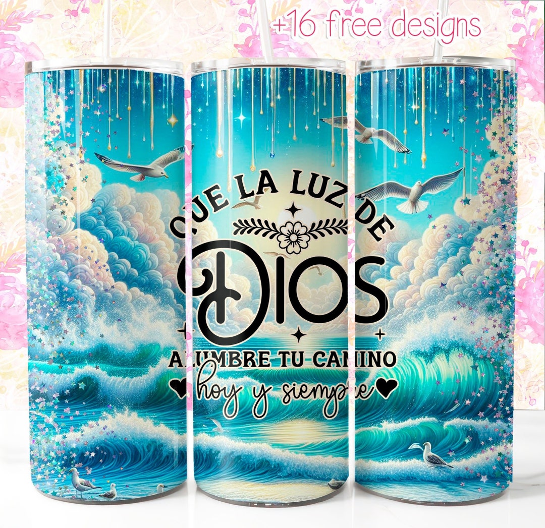 Spanish Bible 20oz Digital Wrap, 20oz Tumbler Sublimation Design ...